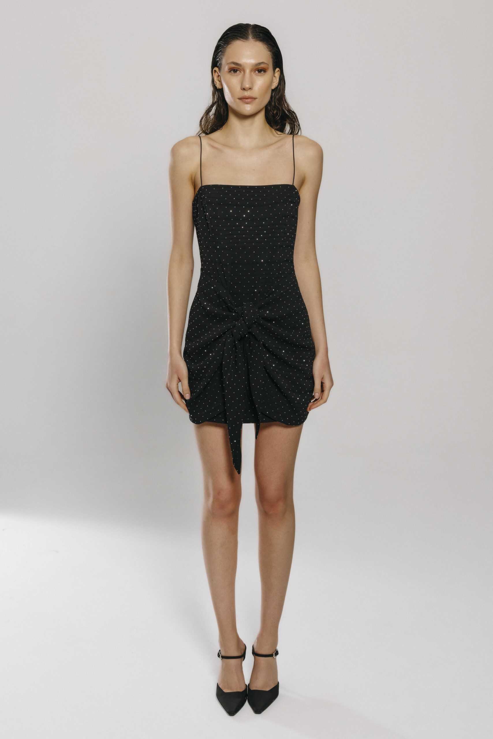 Rhinestone Mini Dress - FILKK